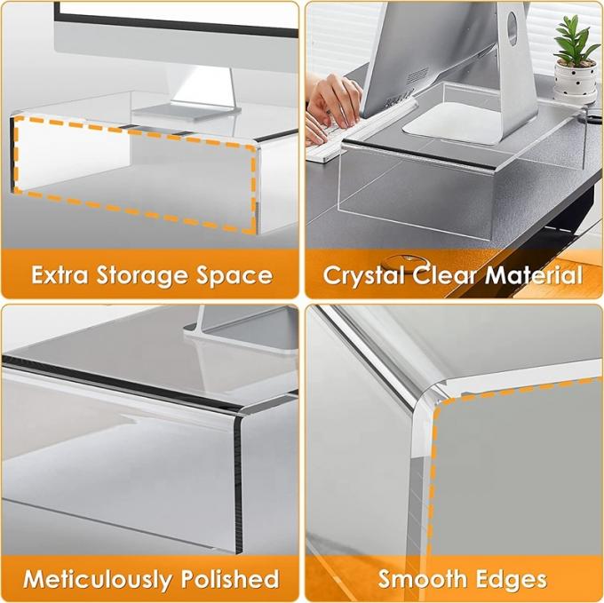 Acrylic Computer Riser With Drawers Monitor Monitor Keyboard Storage ...