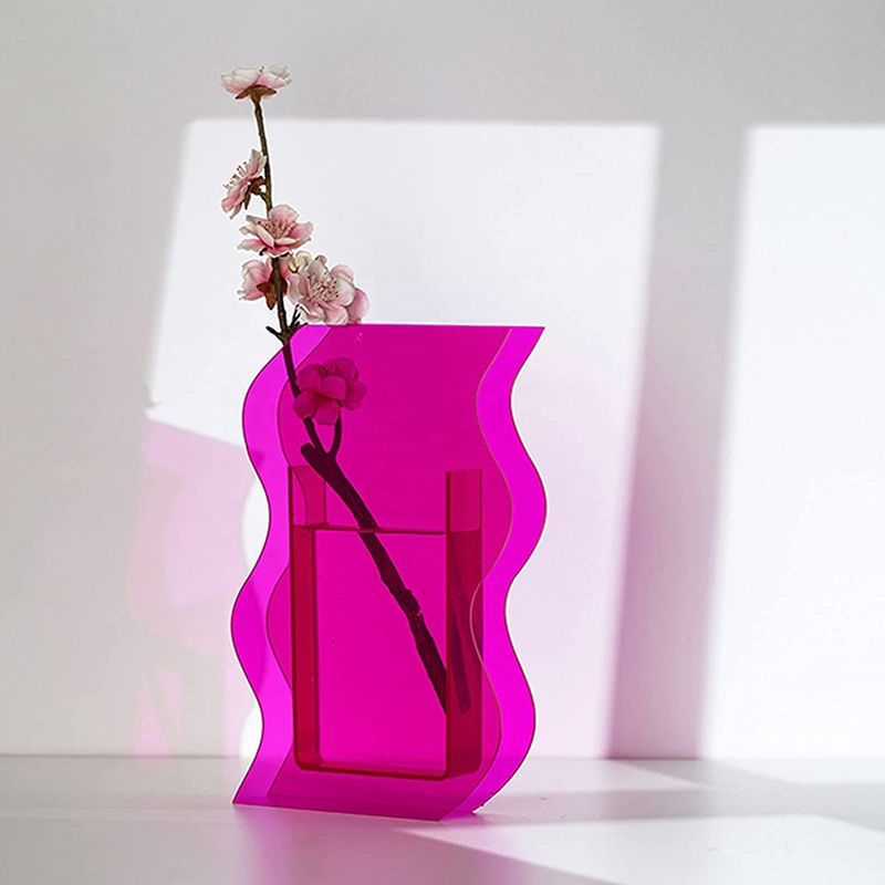 Colored Acrylic Flower Vases Small Glass Vases For Home Decoration Wedding Glass T Vases